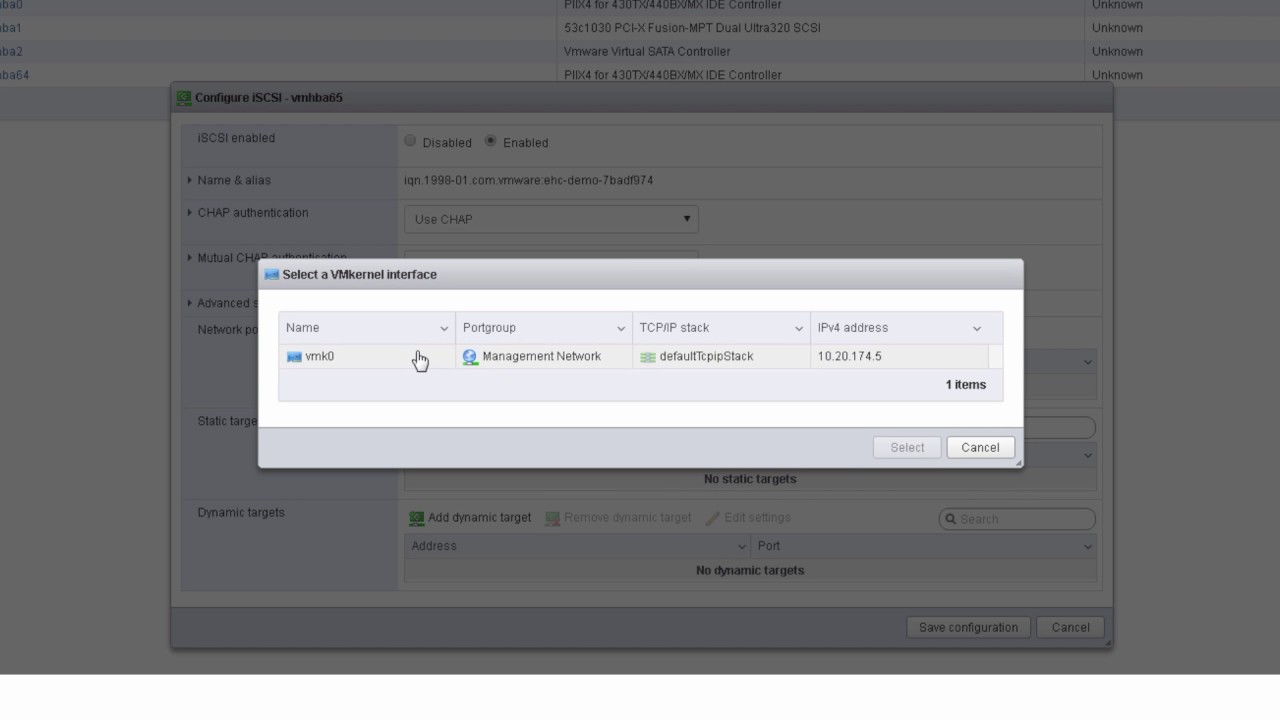 Configure the Software iSCSI Adapter in the VMware Host Client
