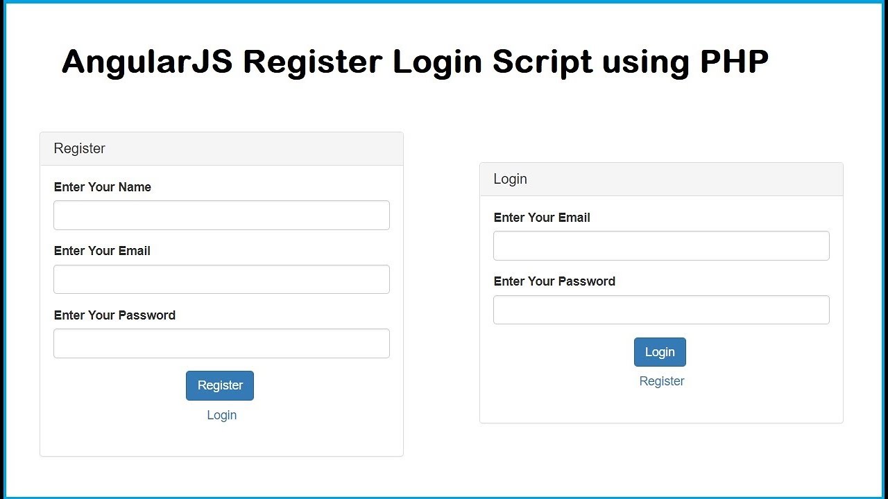 AngularJS Register Login Script using PHP Mysql
