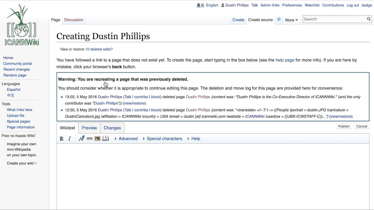 ICANNWiki Tutorials - Creating An Article 2016