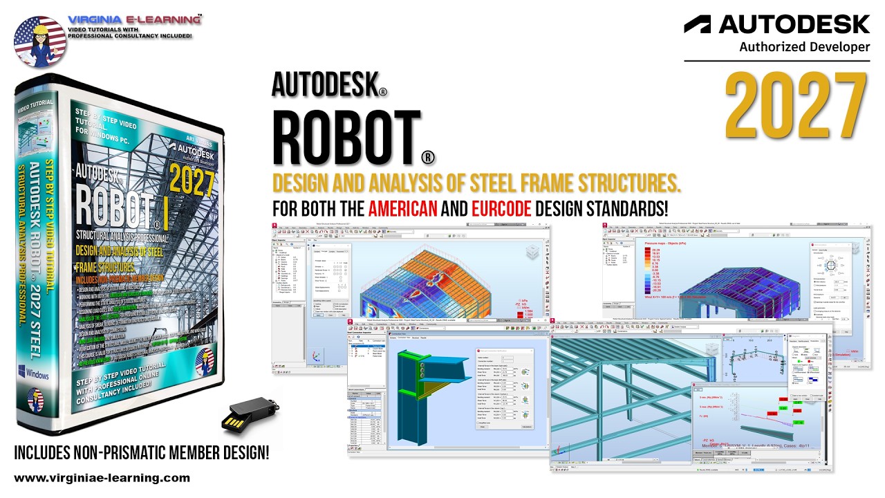 Robot Structural Analysis 2027 | Steel Design Course (Level 1)