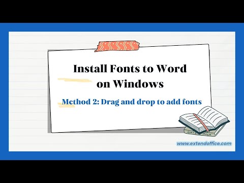 Install Fonts to Word on Windows: Drag and drop to add fonts