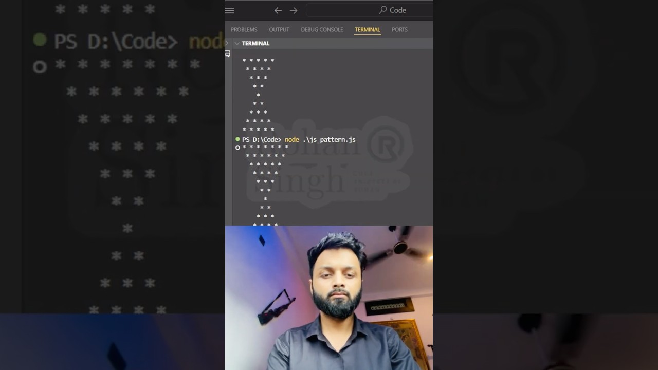 Javascript Hourglass Pattern | Javascript Tutorial #coderohan #shorts #javascript  #codingshorts