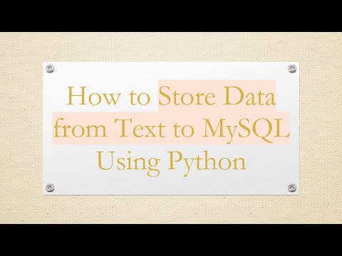 How to Store Data from Text to MySQL Using Python