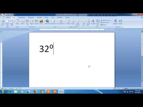 How to insert degree symbol in word