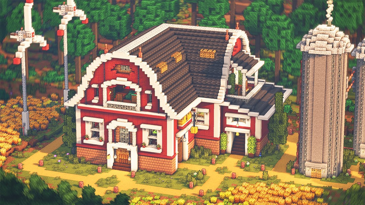How to Build the Ultimate Farmhouse + Interior in Minecraft • Tutorial ...
