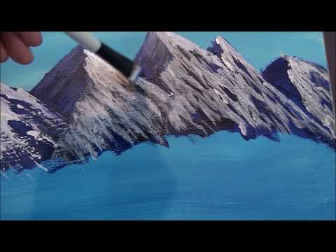 3 Easy steps to painting a Snowy Mountain with Acrylic Paint for Beginners Step by Step