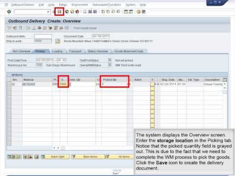 Demo 9.18 Create Outbound Delivery