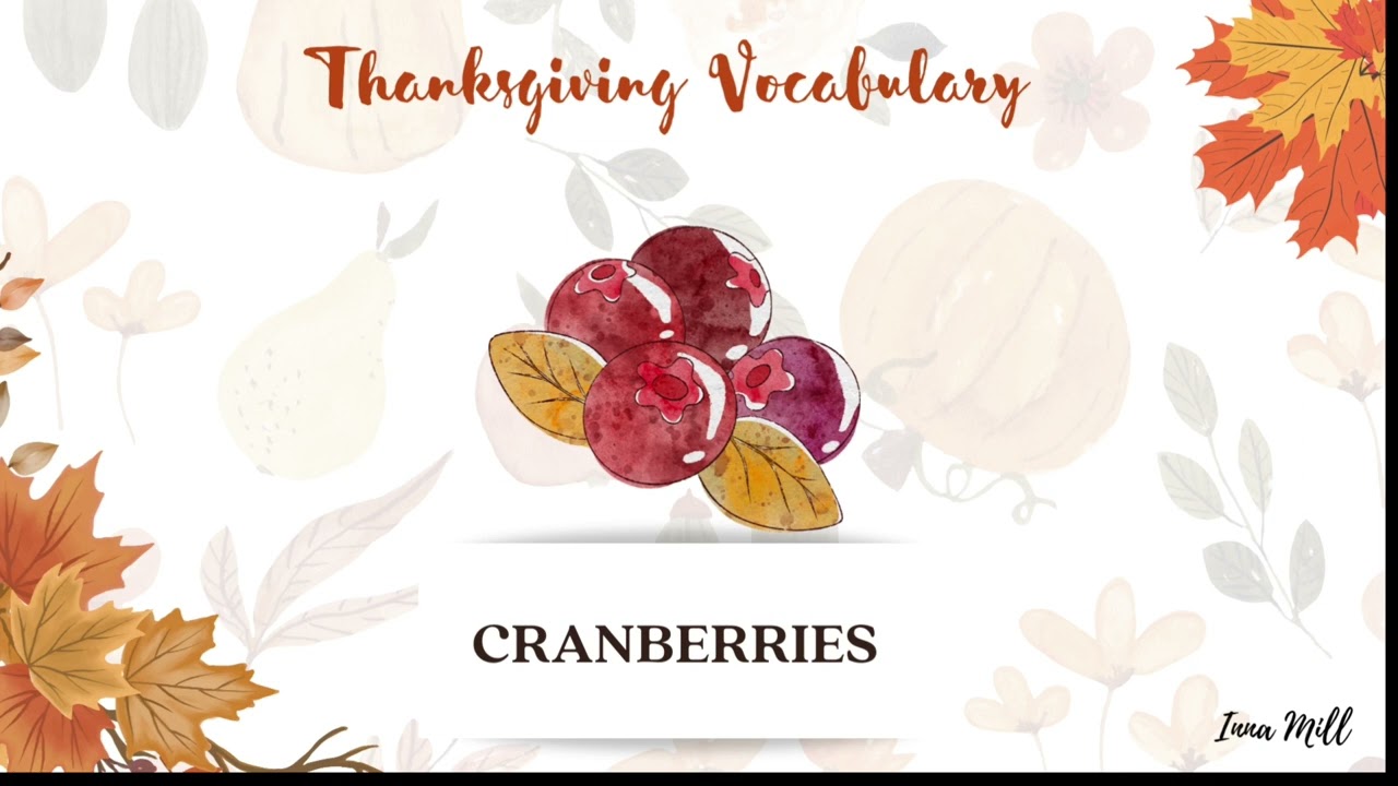 Thanksgiving Vocabulary / Thanksgiving Trivia / Thanksgiving Flashcards / All Words Pronounced