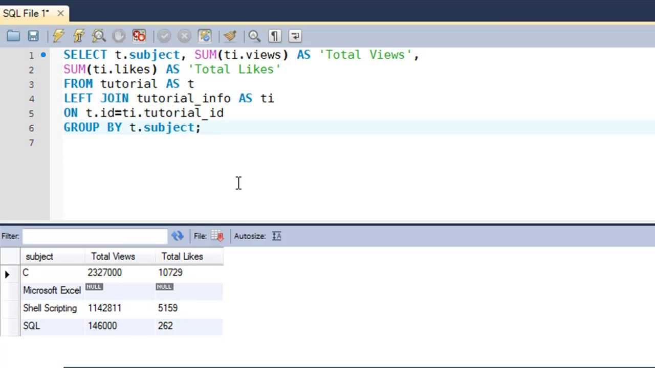 SQL Tutorial - 31: Left Outer JOIN