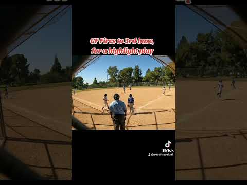 Antonio makes a great play at Centerfield to throw out runner at third in the championship game