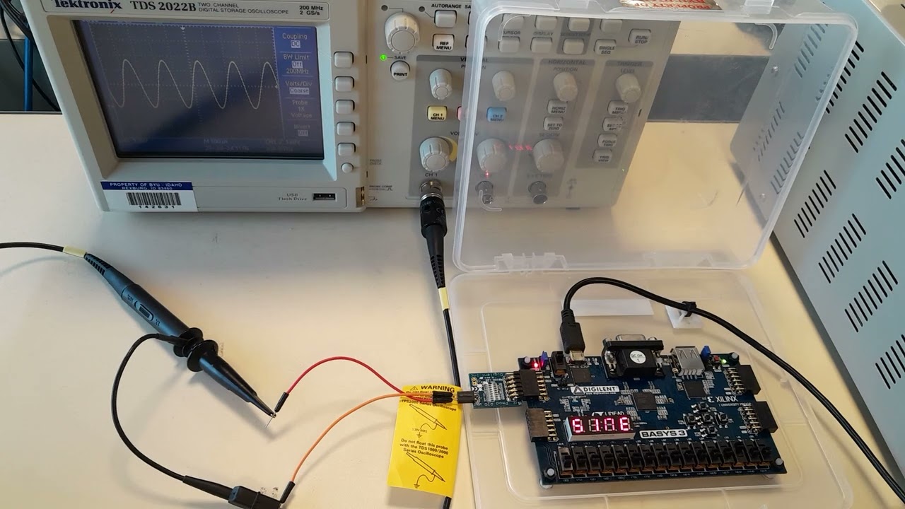 FPGA Function Generator - Four Waveforms and Variable Frequency