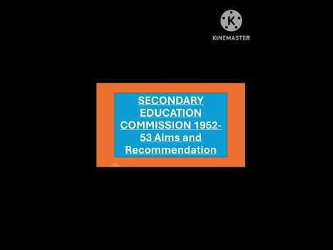 SECONDARY EDUCATION COMMISSION @AIMS AND RECOMMENDATION @