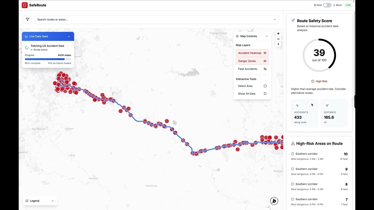 🌎 SafeRoute – Built for The World’s Largest Hackathon | Bolt Weekend Challenge Demo