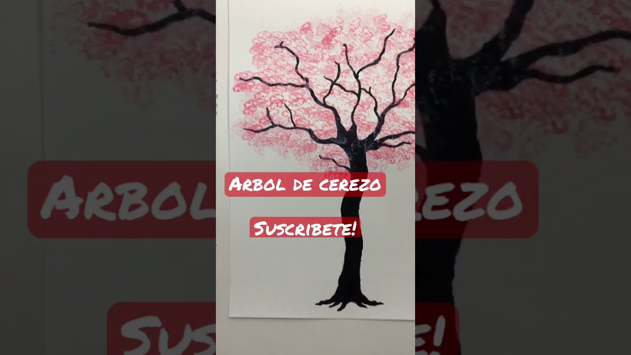 Dibujo de árbol de cerezo #suscribete #parati #viral #nuevovideo #cerezo #arbol #cherrytree #tree