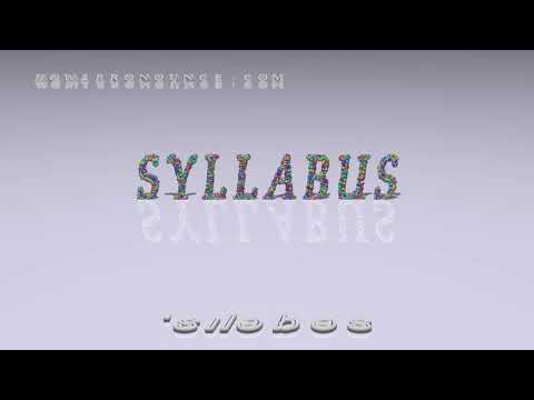 syllabus - pronunciation + Examples in sentences and phrases