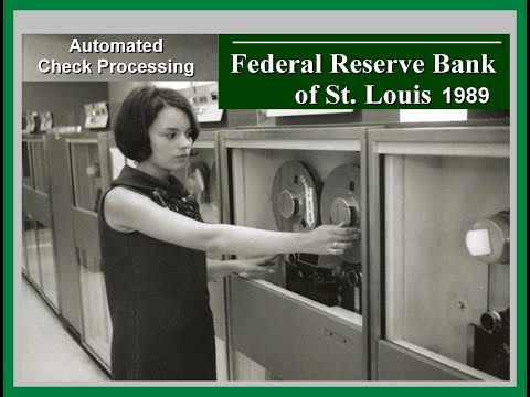 Computer History Automated Check Processing 1989 Federal Reserve BANK tour (women computing)