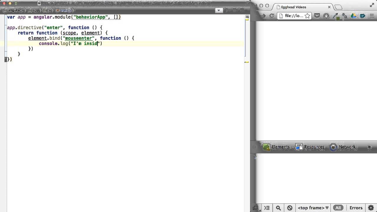 Egghead.io - AngularJS - Basic Behaviors