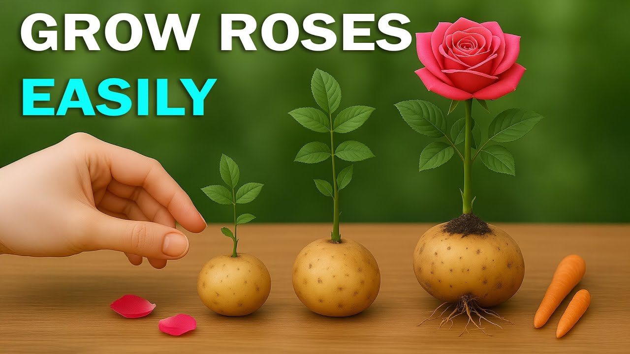 🌹 Stick a Rose in a Potato and THIS Happens Overnight! | 99 Roots in Just 24 Hours!