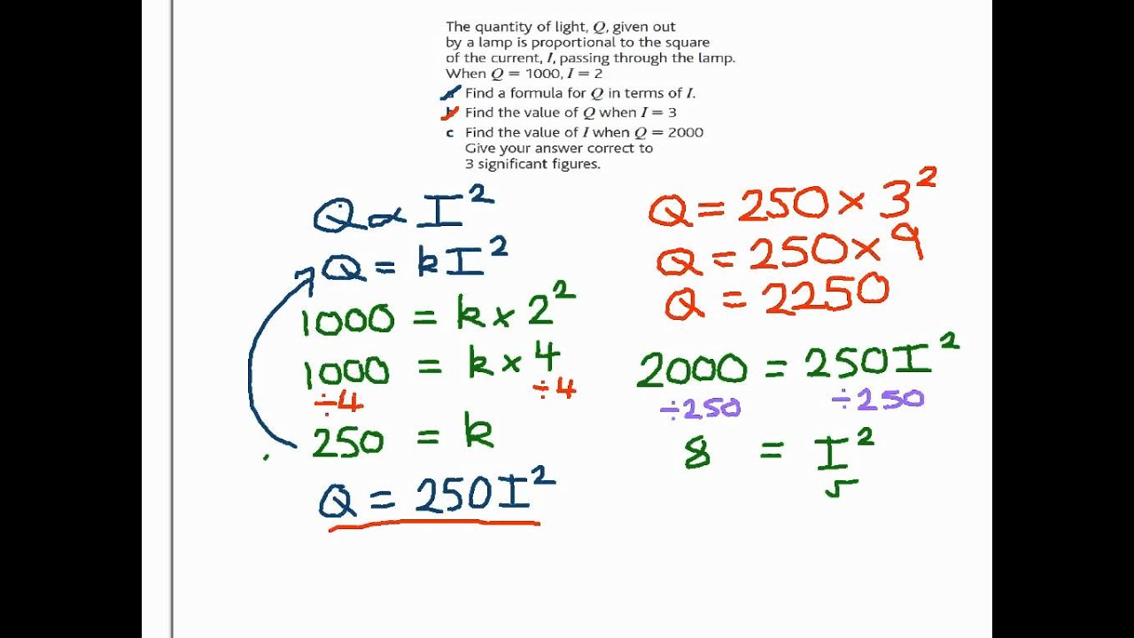 11C1 Direct Proportion with Squares, Cubes & Roots