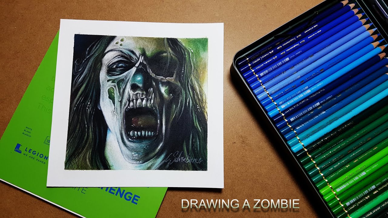 Timelapse Drawing - Zombie - with Polychromos