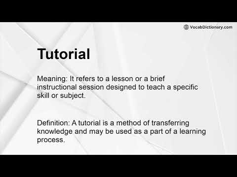 Tutorial Meaning