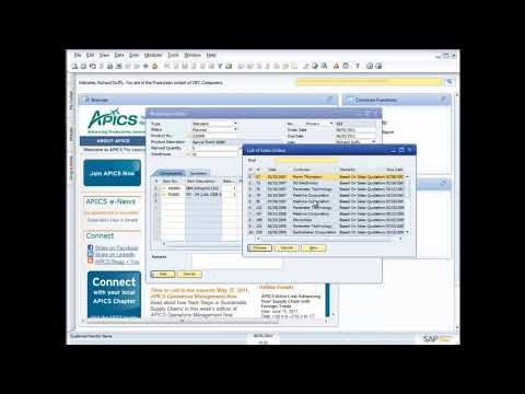 DEMONSTRATION OF THE PRODUCTION FUNCTIONALITY IN SAP B1