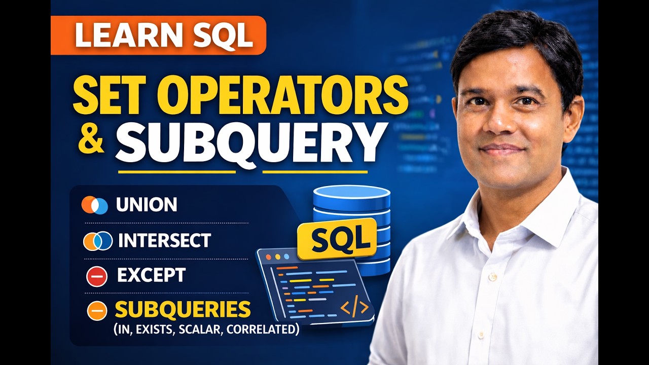 SQL Set Operators Explained | UNION, INTERSECT, EXCEPT + Subqueries