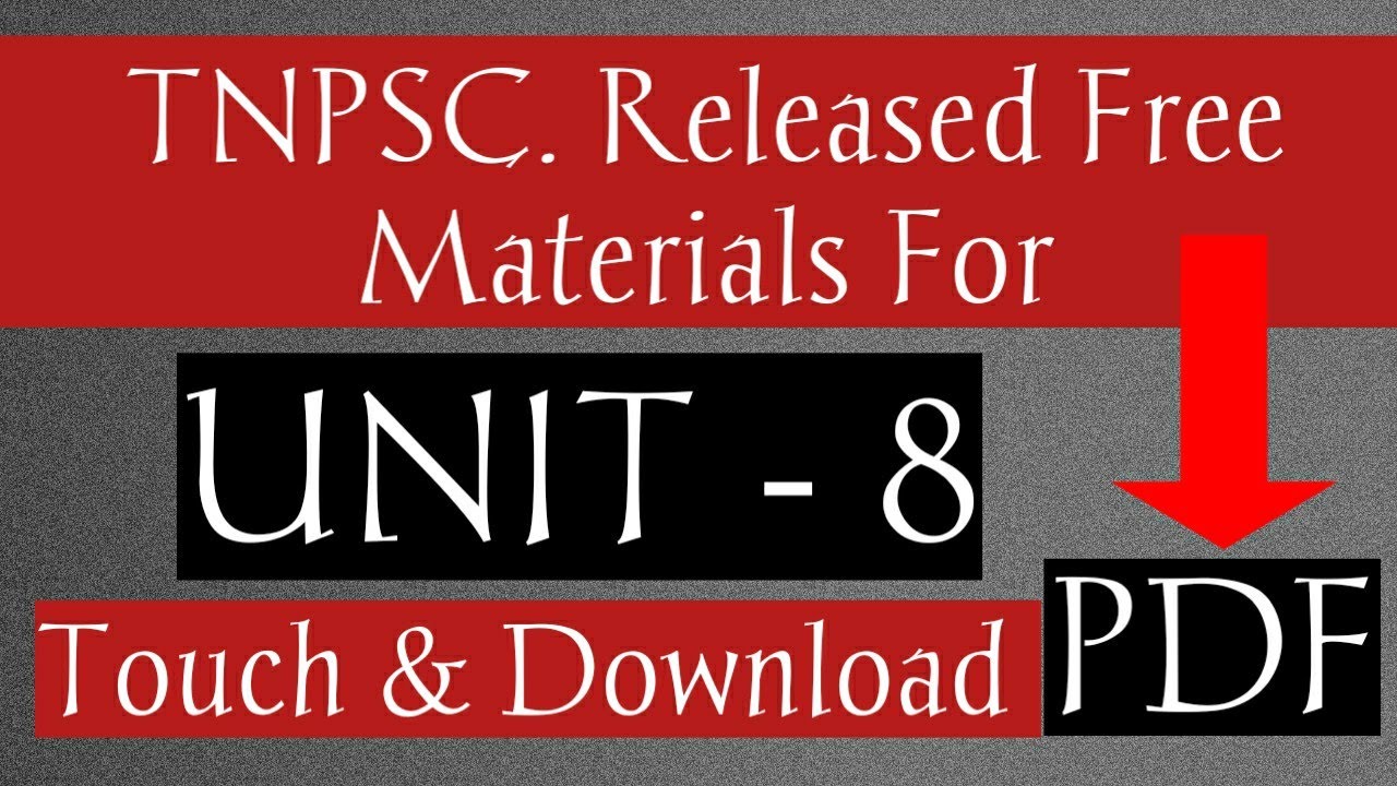 UNIT - 8 | TNPSC  Material Free Download PDF |