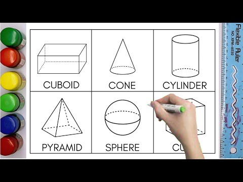 Learn 3D Geometrical Shapes for Kids and Beginners | Cuboid, Cone, Cylinder, Pyramid, Sphere, Cube