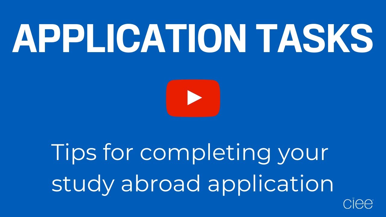 CIEE Study Abroad Application Tasks