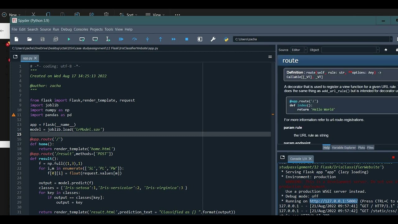 Simple Machine Learning Webapp  using Flask