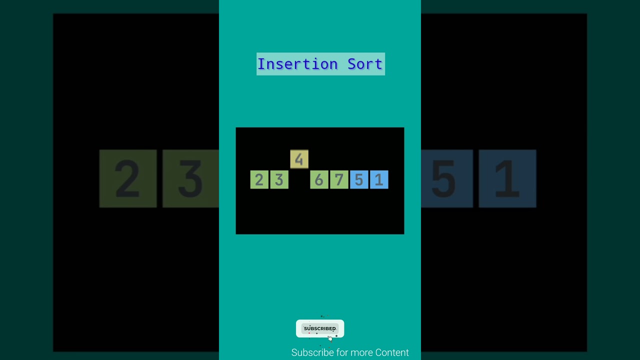 Insertion Sort Animation Video🚀 #algorithm #insertion #sorting #DSA #Way2Future