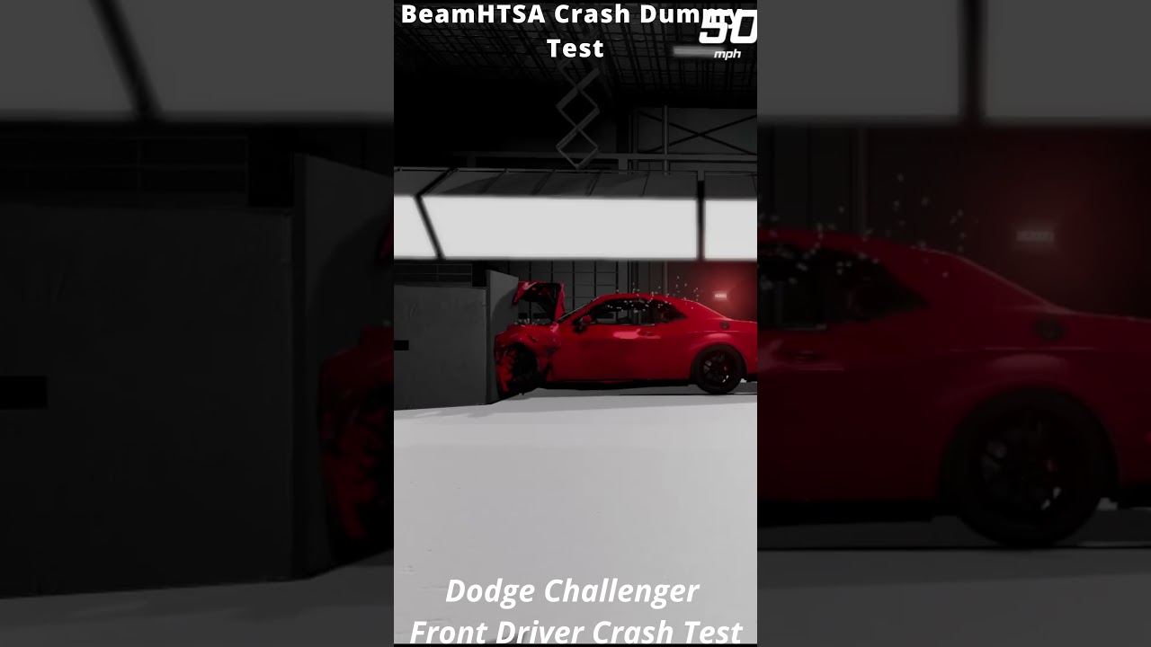 Dodge Challenger Dummy Crash Test I BeamNG.Drive | Results at The End