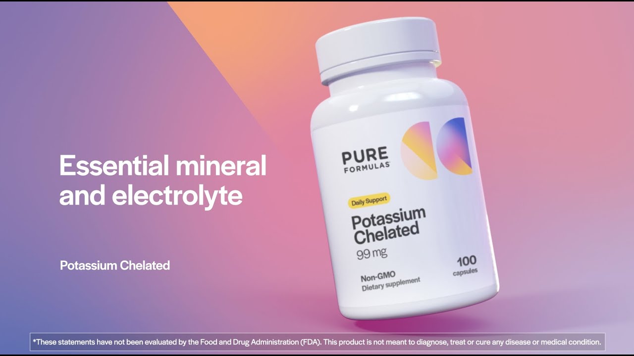 PureFormulas Potassium Chelated 99 mg - 100 Vegetarian Capsules