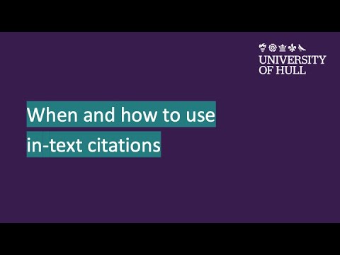 When and how to use in-text citations