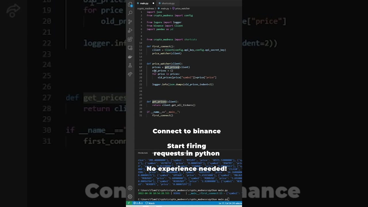 Connecting to binance has never been easier!
