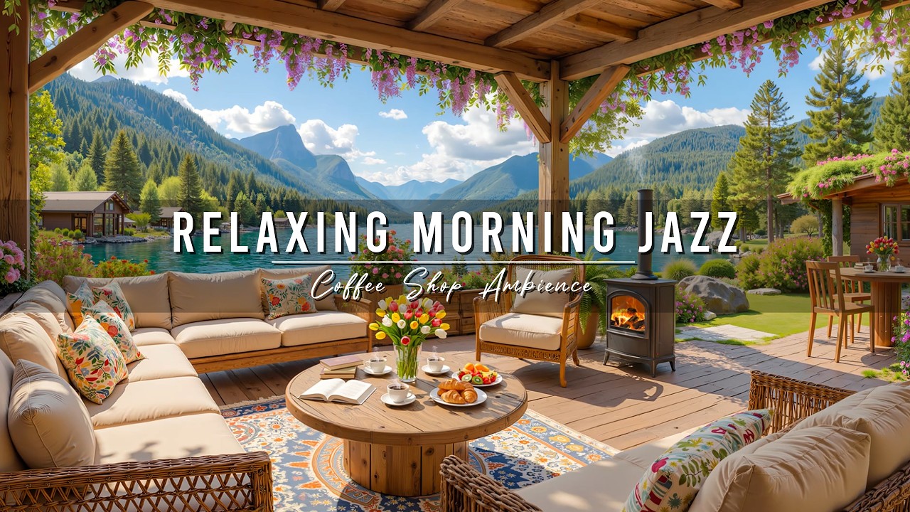 Unwind with Soft Summer Morning Jazz ☀️ Cozy Lakeside Porch Ambience ~ Relaxing Piano Jazz Music