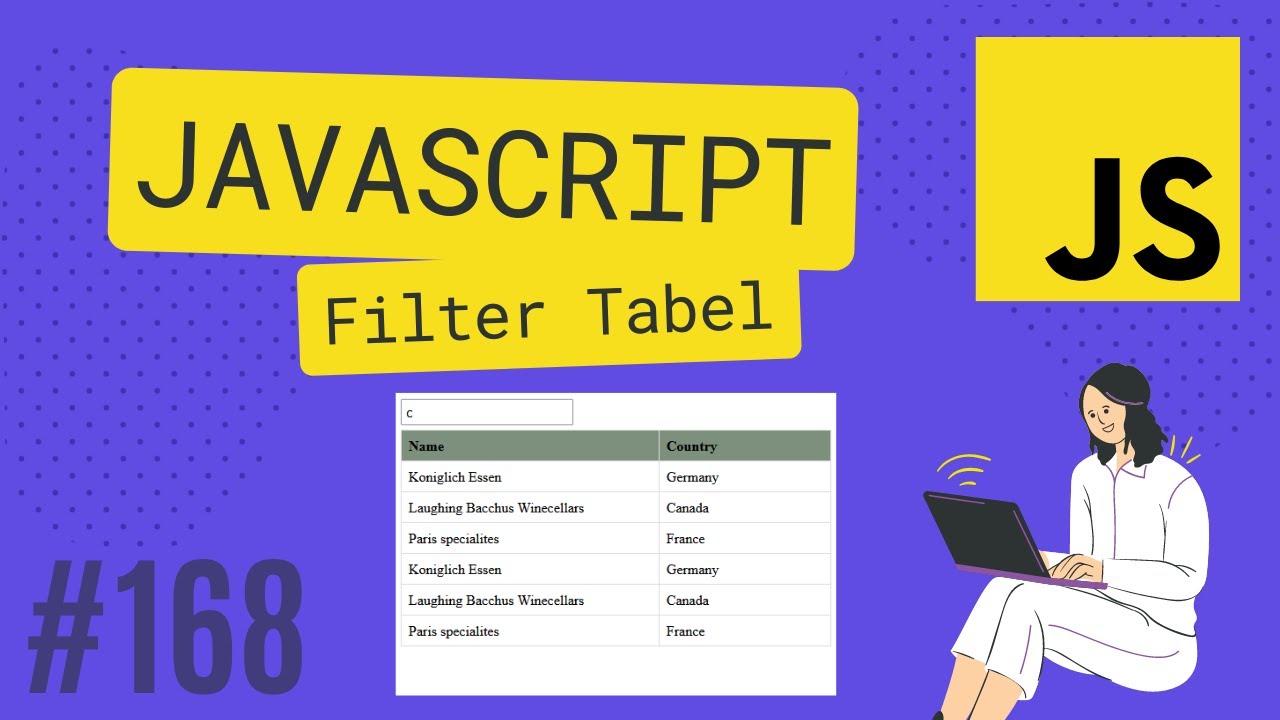 JAVASCRIPT TUTORIAL #168 FILTER TABLE