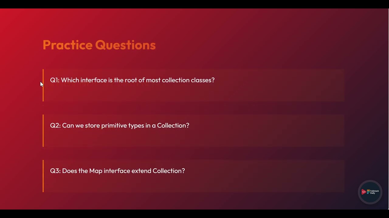 29. Java Collections Framework Basics 🔥 | Video 29