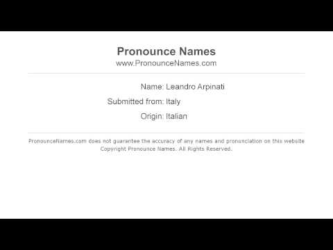 How to pronounce Leandro Arpinati (Italian/Italy) - PronounceNames.com