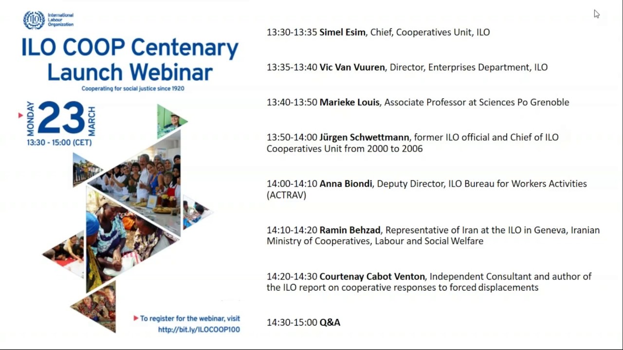 ILO COOP Centenary Launch Webinar