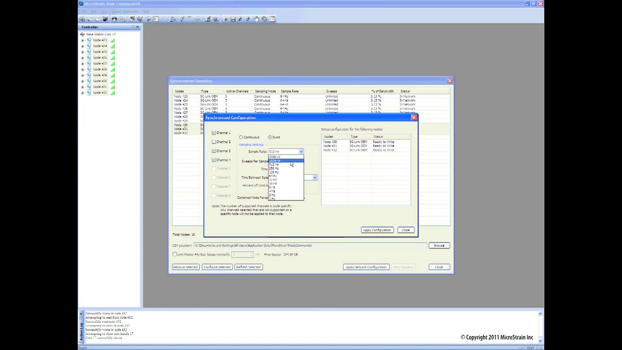 Quick Start Guide 5 -- Synchronized Sampling with MicroStrain's Node Commander