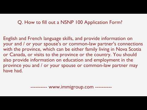 How to fill out a NSNP 100 Application Form?