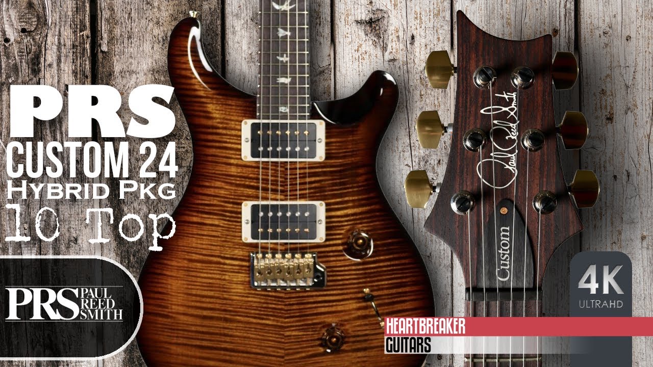 PRS Custom 24 with Flamed Maple 10 Top and Black Gold Wrap
