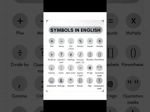 Symbols In English #educationalcontent #studyguide #english #vocabulary