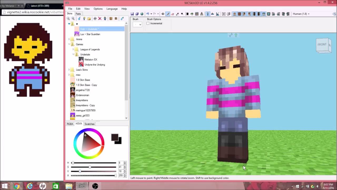 Frisk from Undertale II Minecraft Speed Skin