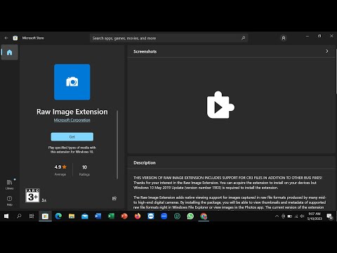 How to install raw image extension