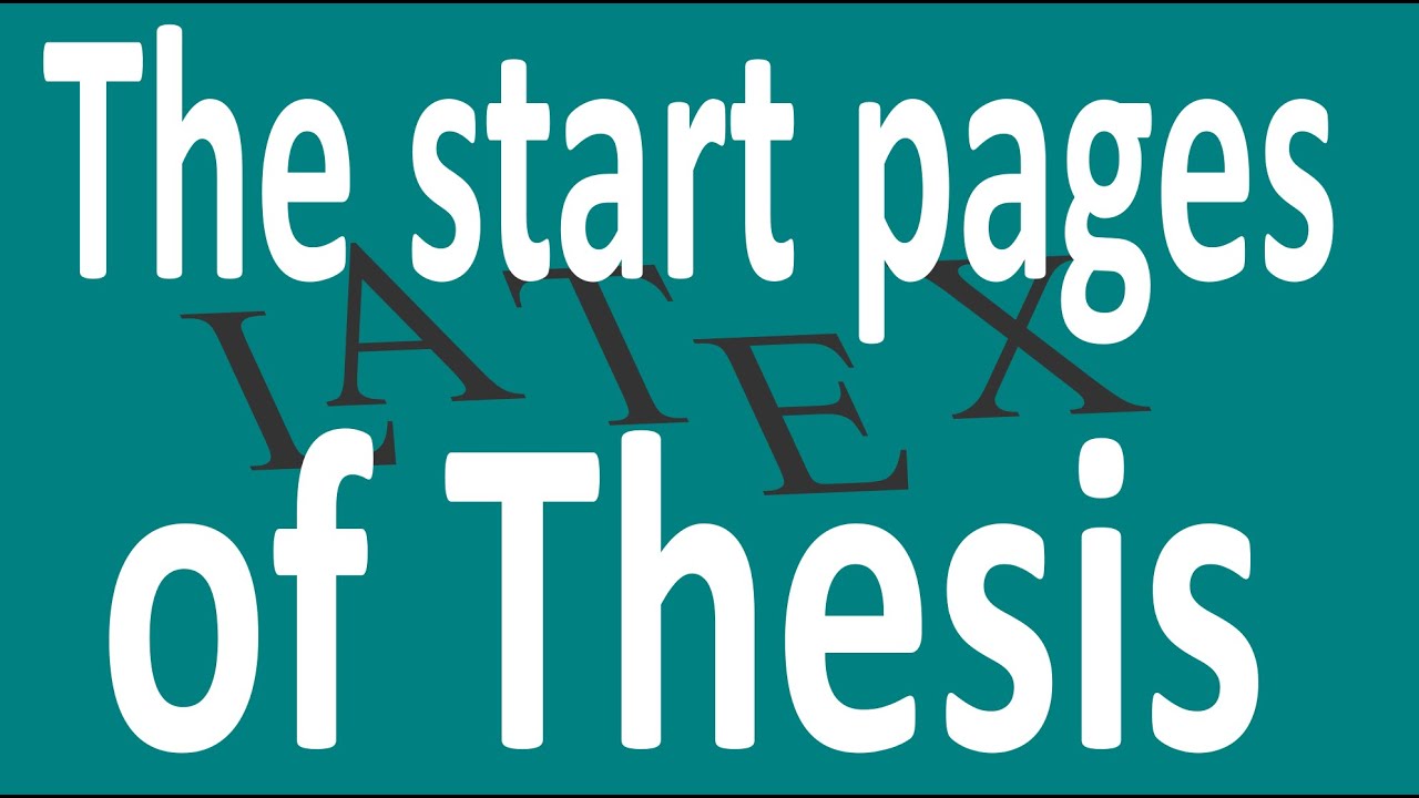 Title pages of thesis in latex