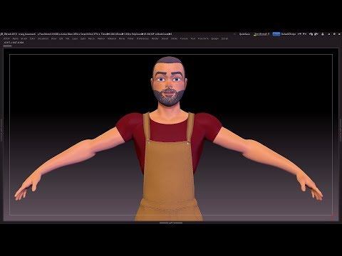 Download Stylized Man Character Base Mesh #15 in ZBrush
