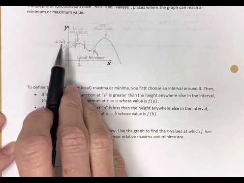 Relative Maxima and Minima of Functions